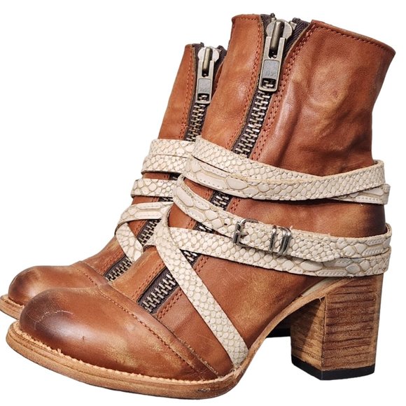 Freebird by Steven | Shoes | New Freebird By Steven Balboa Tan Rust Multi Croco Belted Strappy ...